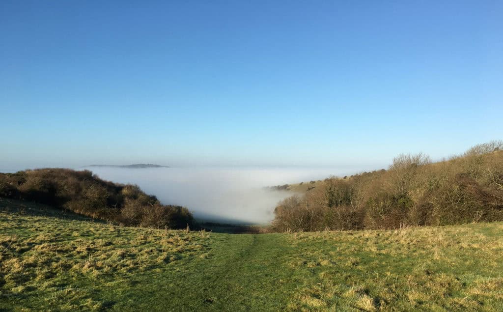 Flying high above the Isle of Wight fog (photos and videos)