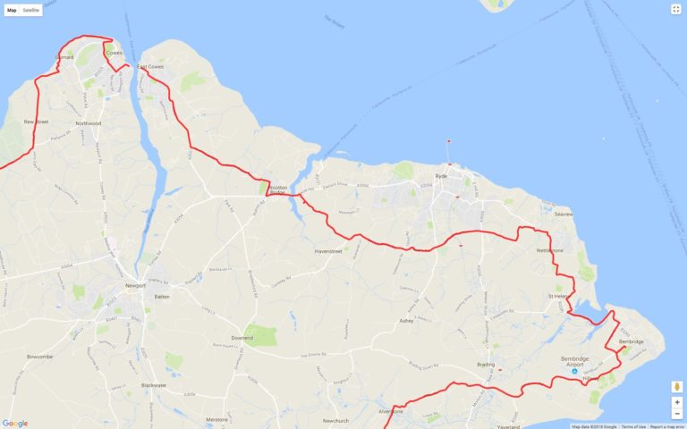 Isle of Wight Randonnee course map 2018: Detail