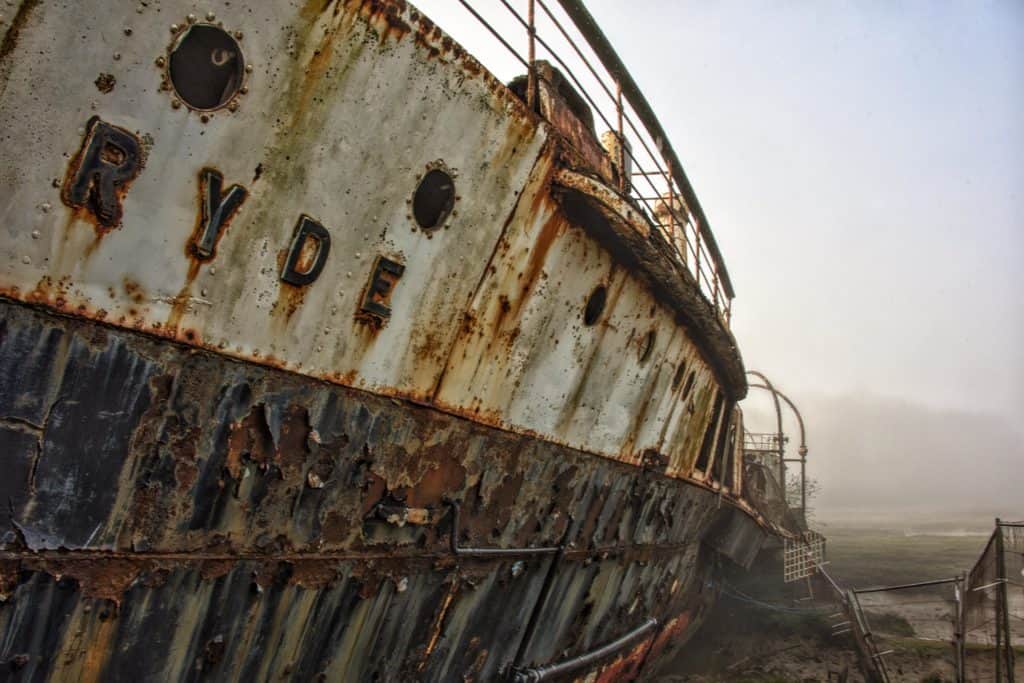 Haunting pictures of PS Ryde Queen through the morning mist