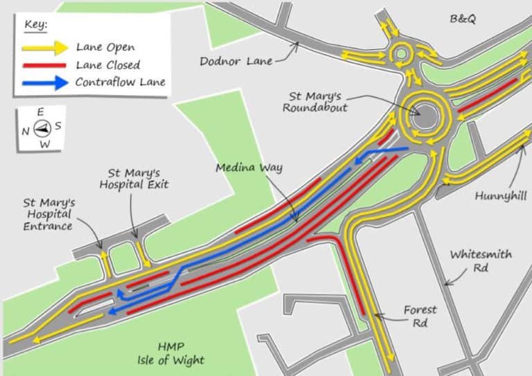 New contraflow system at St Mary's roundabout now in force