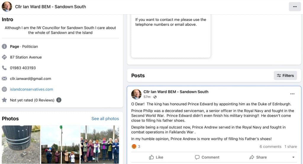 Letter: Cllr Ward said Prince Andrew ‘more worthy’ of being Duke of ...